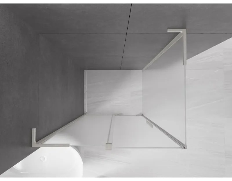 Mexen Velar L, sprchový kout s posuvnými dveřmi 100 x 120 cm, 8mm sklo námraza, broušená ocel, 871-100-120-33-97