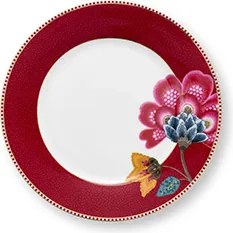 Pip Studio Blooming Tales snídaňová sada - tmavě červená (Porcelánová sada na snídani - třídílná )