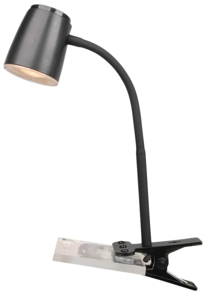 LED moderní stolní lampička s klipem MIA C, černá Top-light MIA KL C Mia KL C