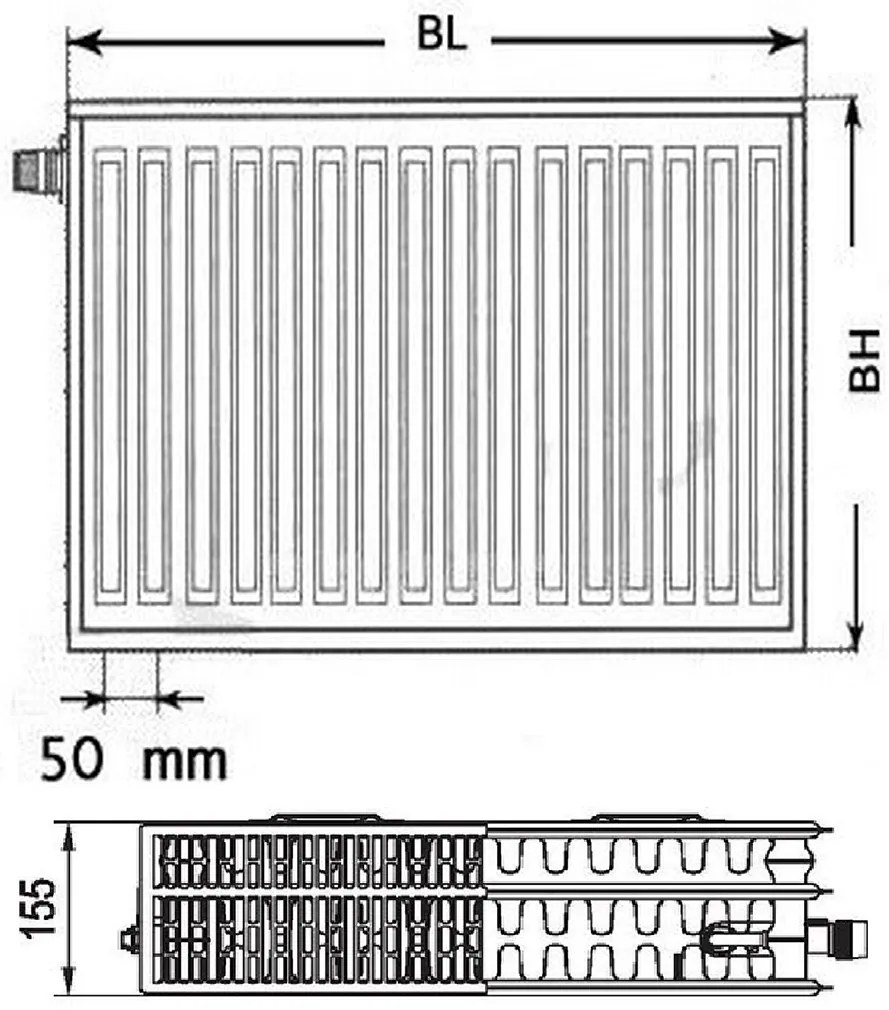 Kermi Therm X2 Profil-V deskový radiátor 33 400 / 500 FTV330400501L1K