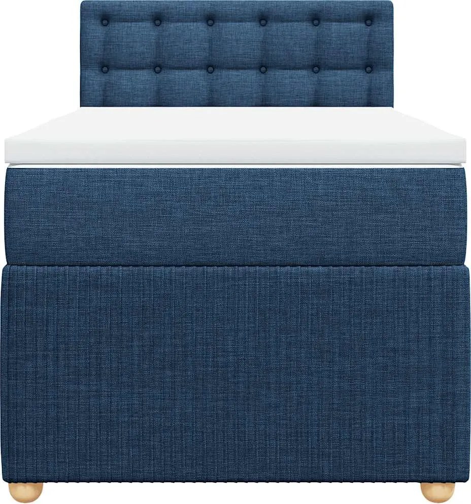 Box spring postel s matrací modrá 90x200 cm textil 3289659