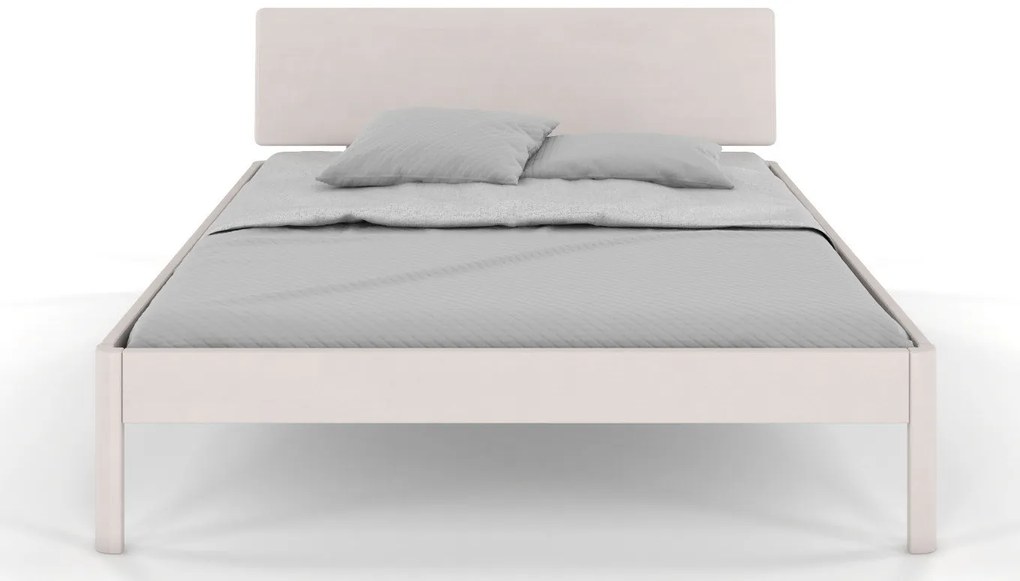 Dřevěná buková postel Visby AMMER / 200x200 cm, bílá barva