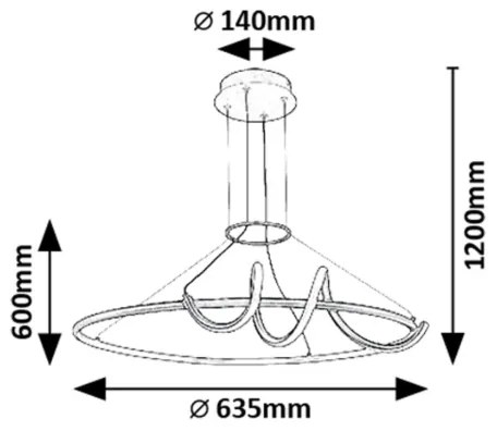 Rabalux 72022 - LED Stm. lustr na lanku MENAZI LED/46W/230V 3000-6500K + DO