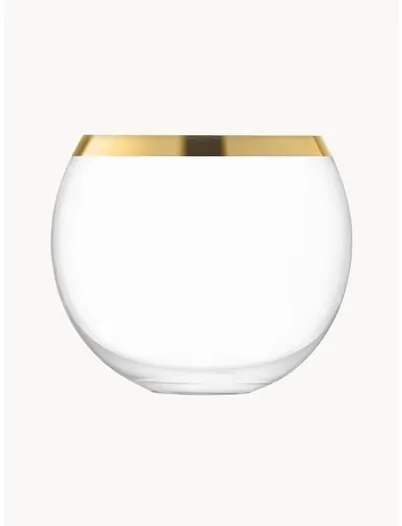 Foukané koktejlové sklenice se zlatým okrajem Luca, 2 ks
