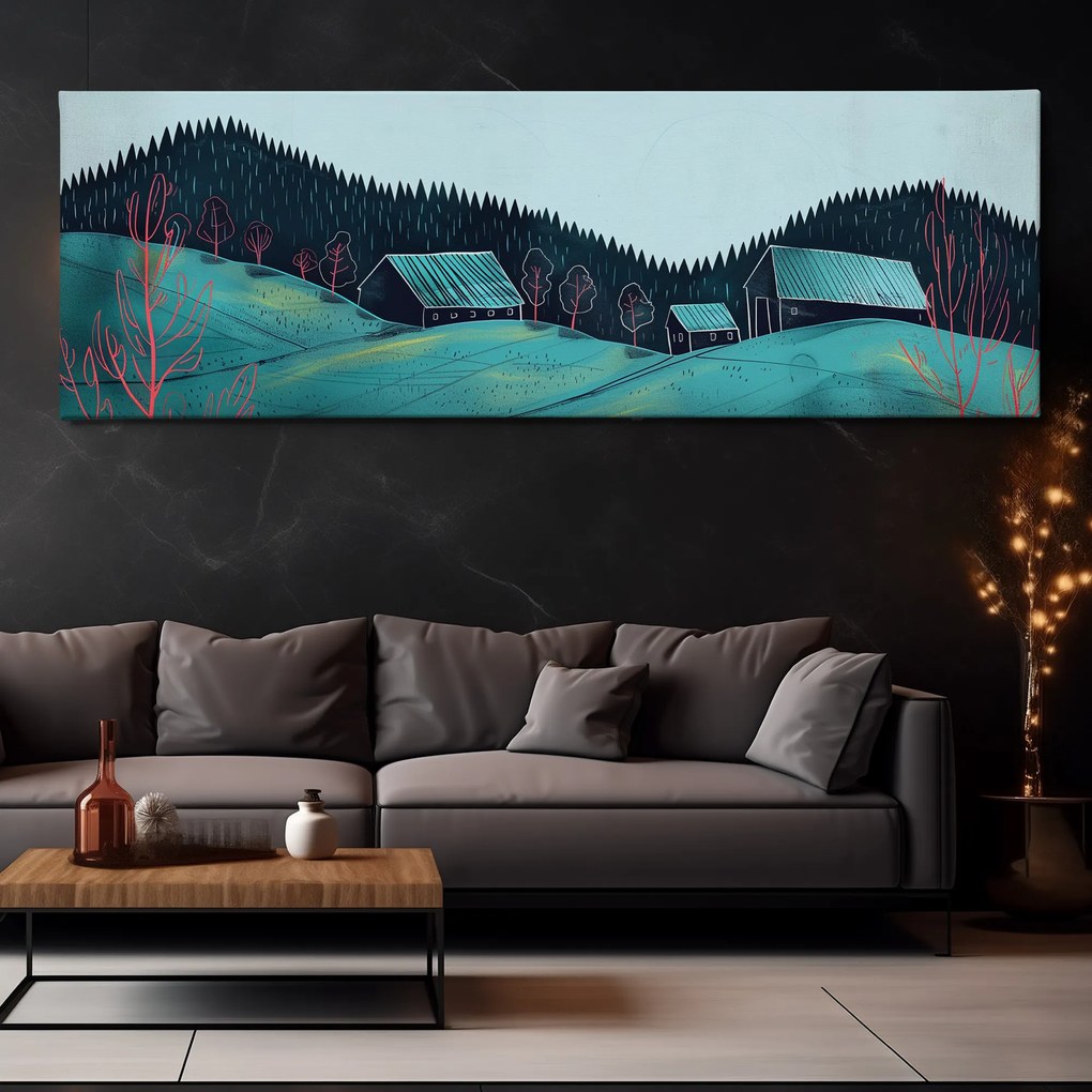 Obraz na plátně - Statek u starýho Zelenky FeelHappy.cz Velikost obrazu: 120 x 40 cm