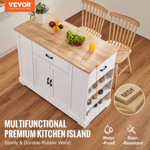 Kitchen Island Vozík Úložná skříňka Servírovací vozík se zásuvkou a policemi