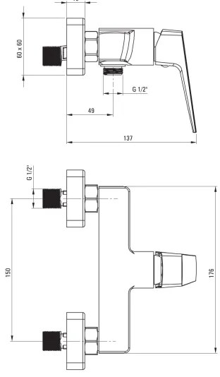 Deante BQL_040M - Sprchová baterie BLUR lesklý chrom