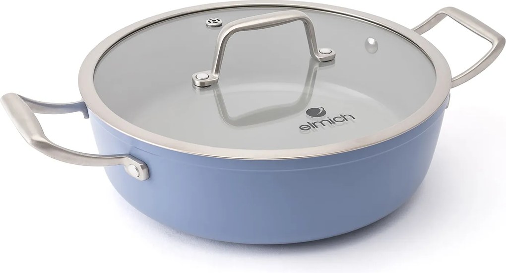 Elmich Nepřilnavá keramická hluboká pánev Zen Ø 28 cm - modrá