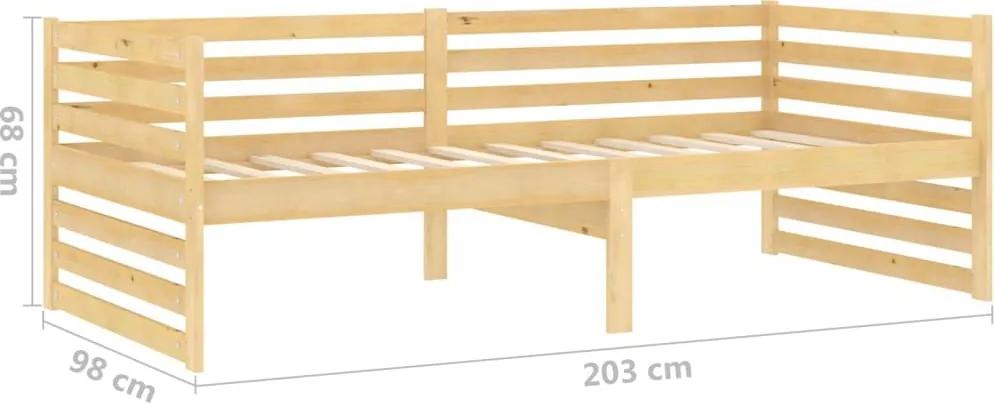 vidaXL Válenda s matrací 90 x 200 cm masivní borové dřevo [3083644] Barva: Hnědá