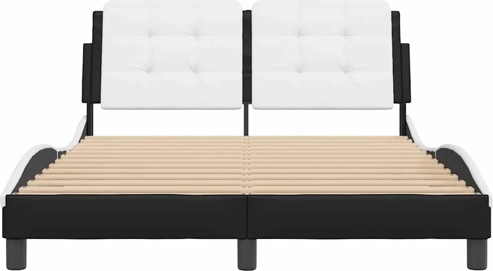Rám postele bez matrace Zadar černý a bílý 120 x 200 cm umělá kůže 3208175
