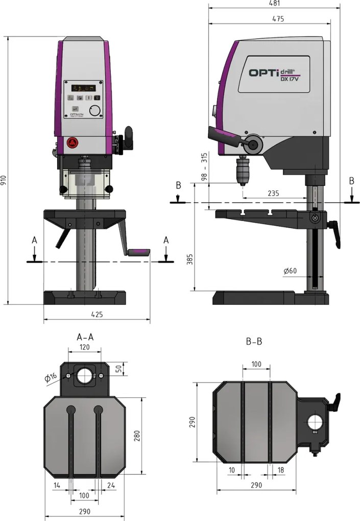 Stolní vrtačka OPTIdrill DX 17 V