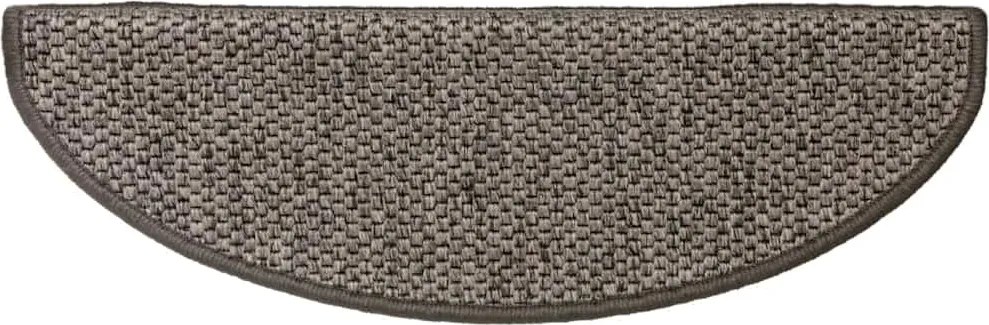 Samolepicí nášlapy na schody sisal 15 ks 65x21x4 cm šedo-béžové 326872