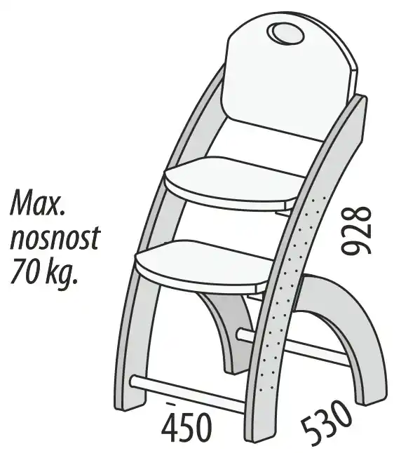 Židle Klára 1-dětská polohovací Domestav 407/1 Materiál: Smrk, Povrchová  úprava: Přírodní provedení | BIANO