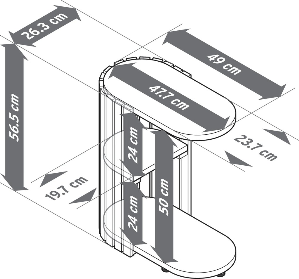 Tchibo - Bambusový stolek ve tvaru C »Holt« s lamelovými prvky - barva: hnědá
