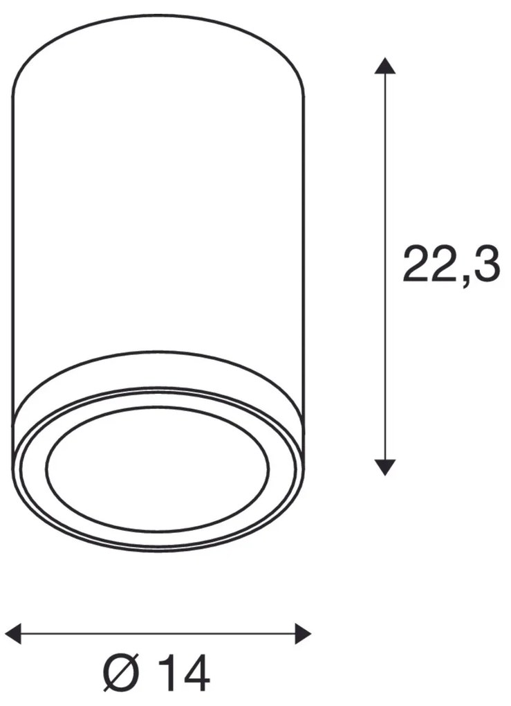 SLV 1003442 Enola Round L, venkovní stropní svítidlo, LED 35W 3000/4000K, antracit, průměr 14cm, IP65