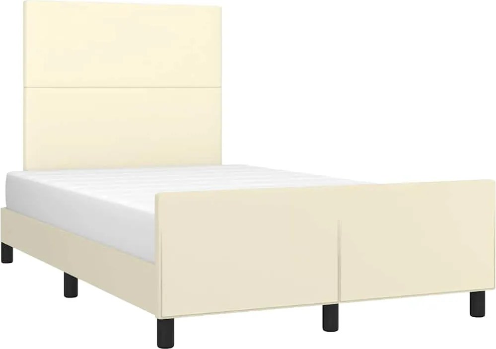 Rám postele s čelem krémový 120x200 cm umělá kůže 3125441