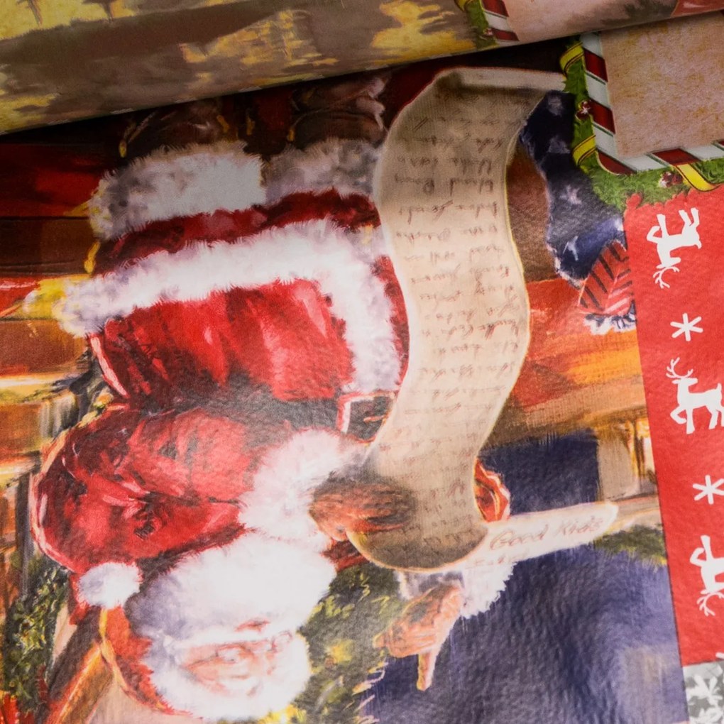 Ergis ubrus PVC s textilním podkladem vánoční 1655-00 tradiční santa káro, červená š.140cm (metráž)