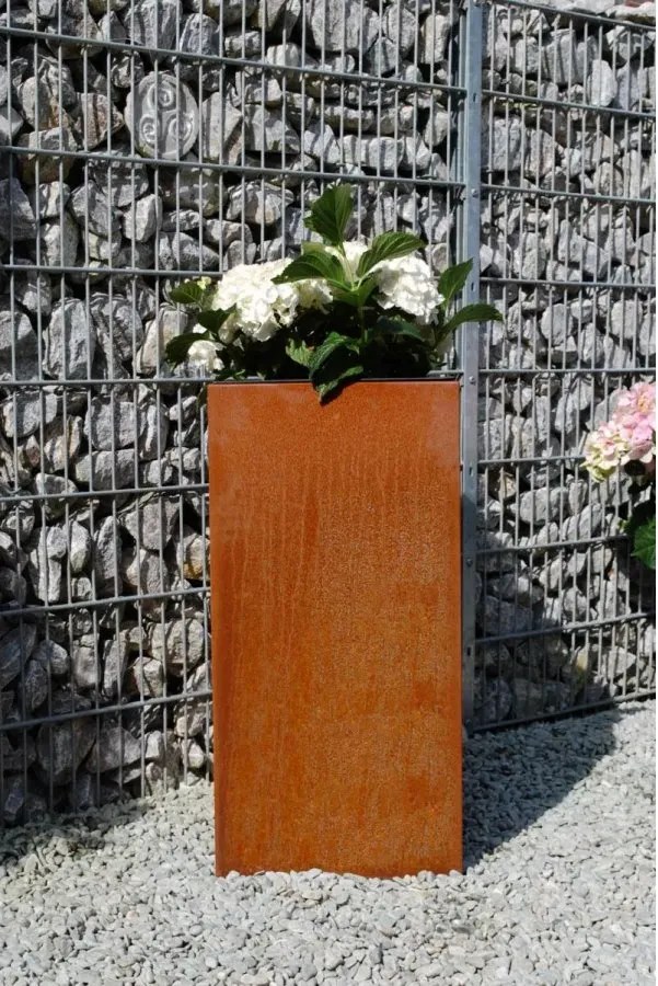 Květináč BLOCK, corten, výška 80 cm, hnědý, outlet