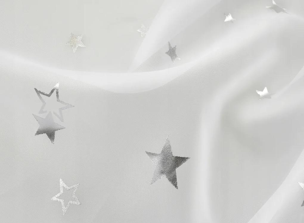 Hotová voálová záclona hvězdy bílá 300x150cm