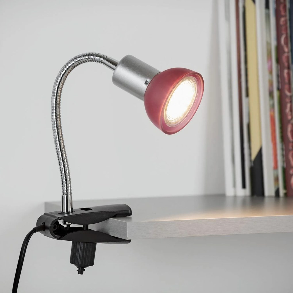 Lampa Briloner na klipu s flexibilním ramenem - GU10, v.34 cm Barva: Modrá-titan