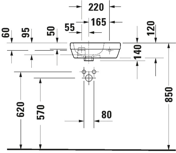 Duravit 7494000412 - Závěsné umyvadlo D-CODE 40x22 cm keramika/lesklá bílá