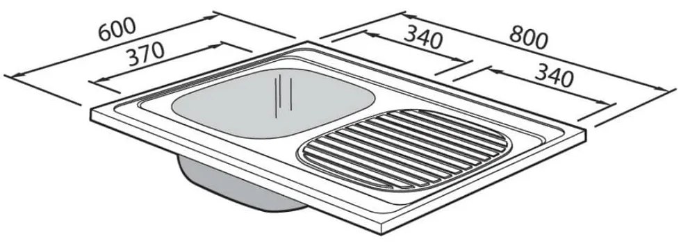 Dřez RODI CLP-A 800 celoplošný, nerez