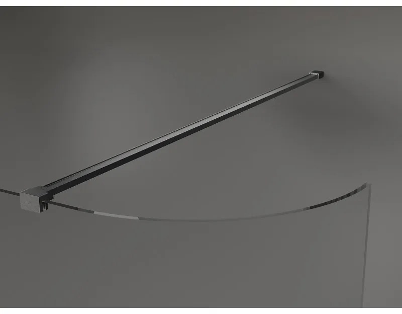 Mexen Kioto, sprchová zástěna Walk-In 100 x 200 cm, 8mm čiré sklo, grafitový profil, 800-100-101-66-06