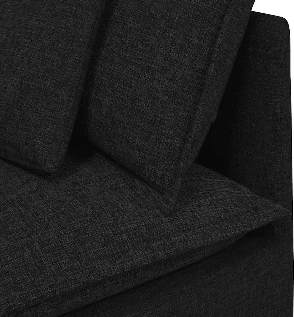 Modulární pohovka s polštáři textil černá 3321239
