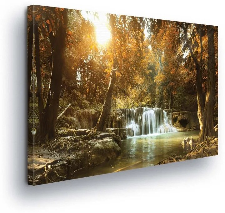 GLIX Obraz na plátně - Lesní Vododpády 100x75 cm