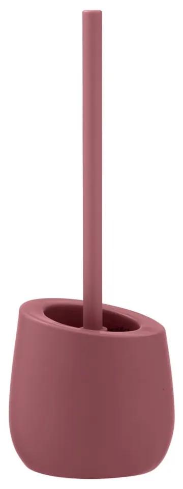 Růžový keramický toaletní kartáč Wenko Badi
