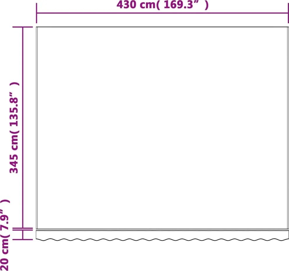 vidaXL Náhradní plachta na markýzu 4,5 x 3,5 m [311950] Barva: oranžová a černá