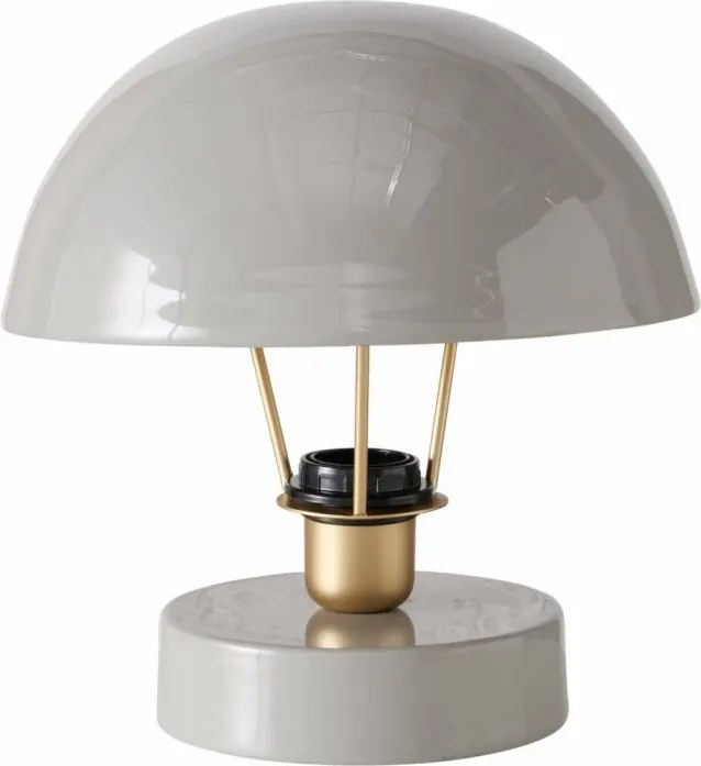 Kovová stolní lampa Clover, šedivé stínítko, Ø 25 cm