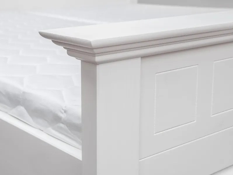Bílý nábytek Postel Belluno Elegante 180 x 200 cm, borovice, bílá, masiv