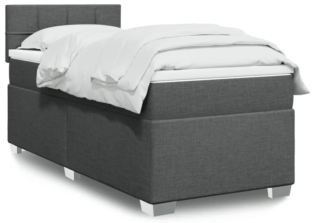 Box spring postel s matrací tmavě šedá 80 x 200 cm textil 3288016