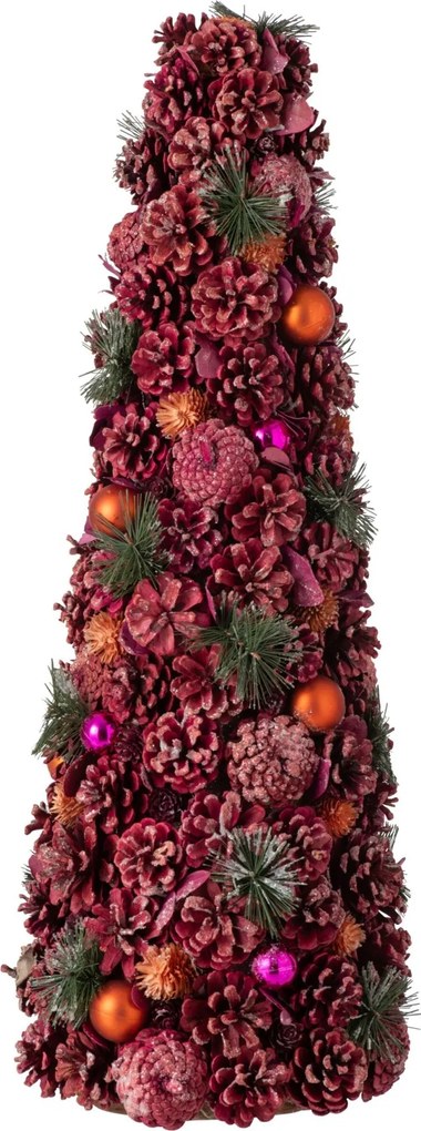 Růžový vánoční stromek se šiškami Pinecone – 26*26*70 cm