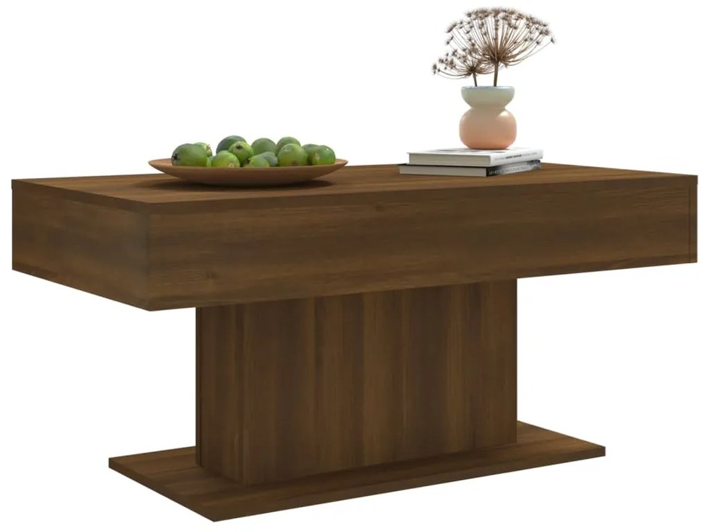 Konferenční stolek hnědý dub 96 x 50 x 45 cm kompozitní dřevo - Default Title