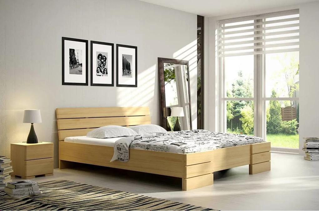 Prodloužená postel s úložným prostorem Sandemo - borovice   ,  180x220 cm