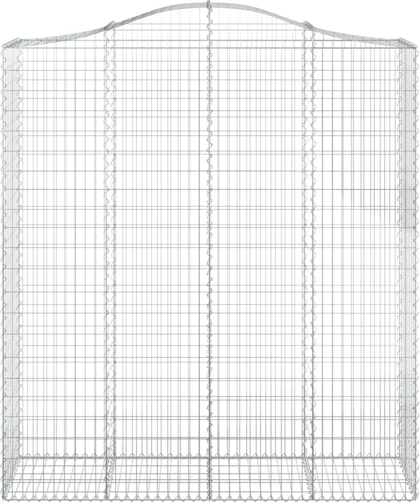 Klenuté gabionové koše 3 ks 200x50x220/240cm pozinkované železo 3145767