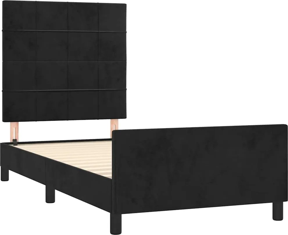 Rám postele s čelem černý 90x190 cm samet 3125729