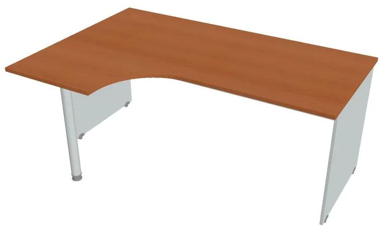 Stůl ergo 180 x 120 cm, pravý Hobis Gate GE 1800 60 P Dekor lamino podnože: třešeň, Dekor korpusu: šedá, Barva nohy: šedivá