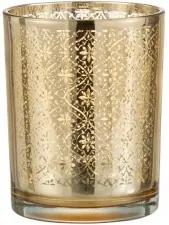 Skleněný  zlatý svícen na čajovou svíčku Goldien - Ø 10*12,5 cm