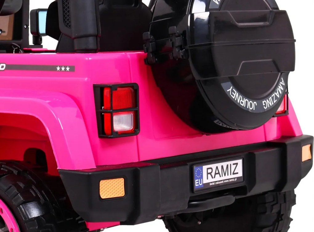 Ramiz Dětské terénní auto Full Time 4WD růžové na dálkové ovládání + pohon 4x4 + LED audio + úložný prostor