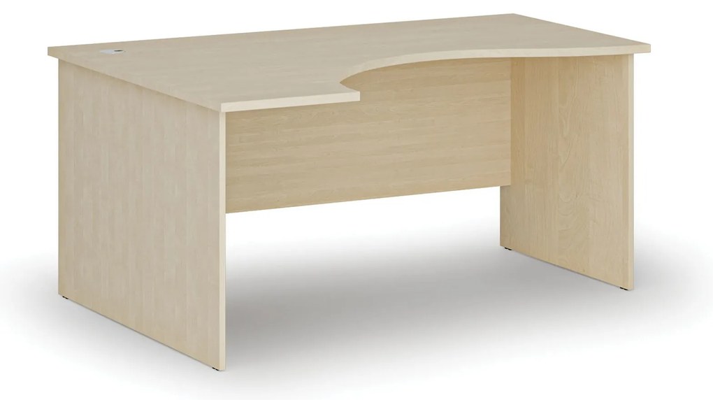 Ergonomický kancelářský psací stůl PRIMO WOOD, 160x120 cm, levý, bříza
