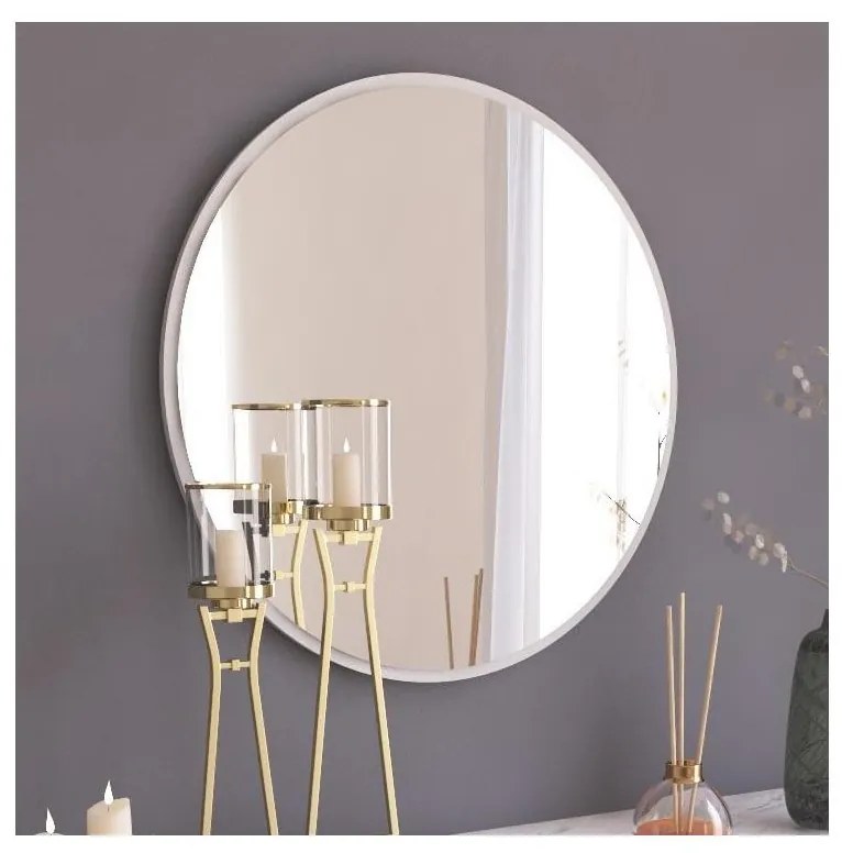 Asir Nástěnné zrcadlo OZZE pr. 60 cm bílá 116SAM1149