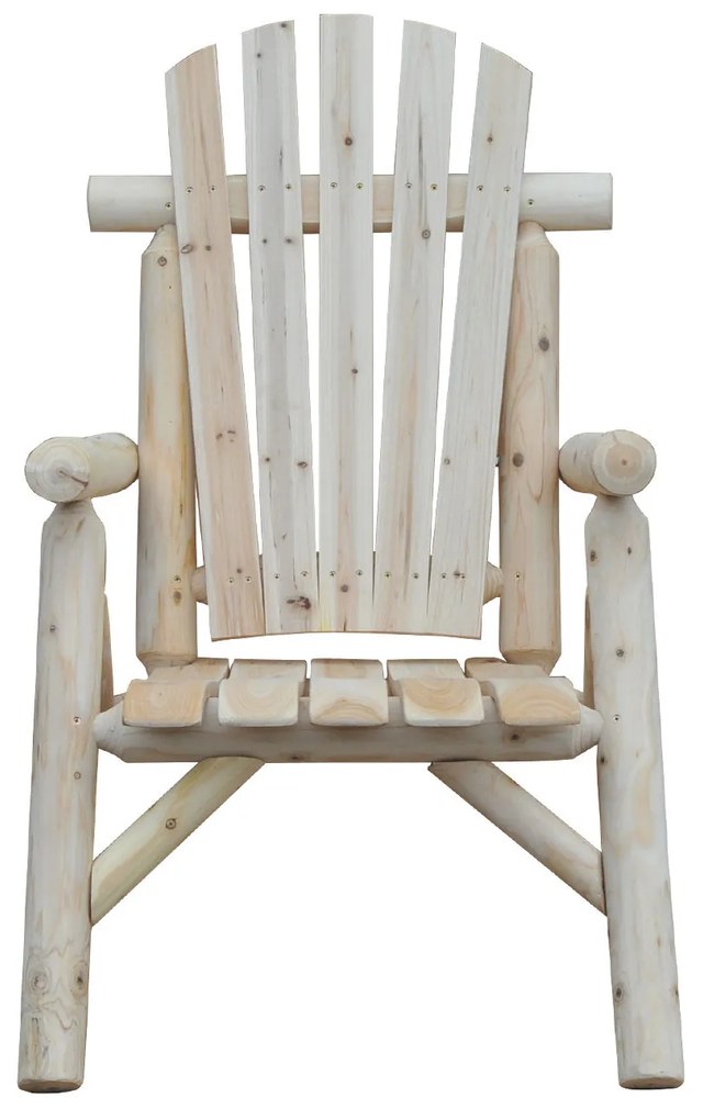 Outsunny Adirondack zahradní židle zahradní křeslo dřevěná židle s vysokým opěradlem a područkami jedlové dřevo přírodní 83 x 68 x 101 cm | Aosom