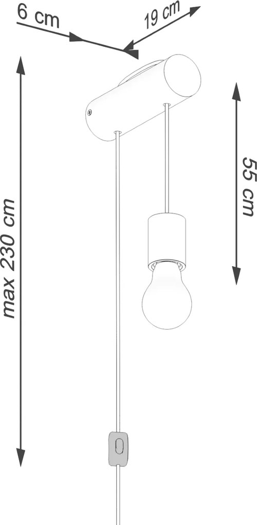 Sollux Lighting Nástěnné svítidlo NIMBI E27 s vypínačem