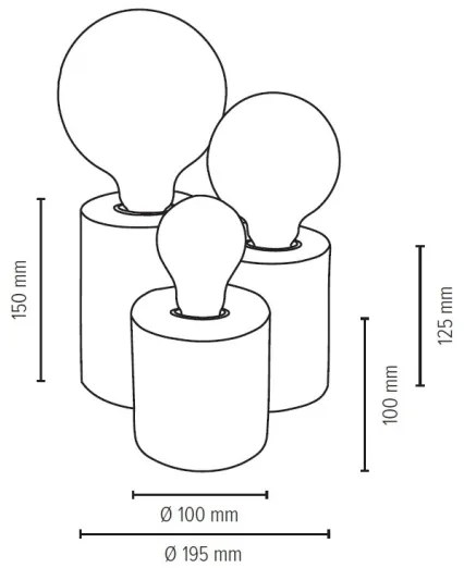 Spot-Light 2266376 - Stolní lampa VINCENT 3xE27/15W/230V buk