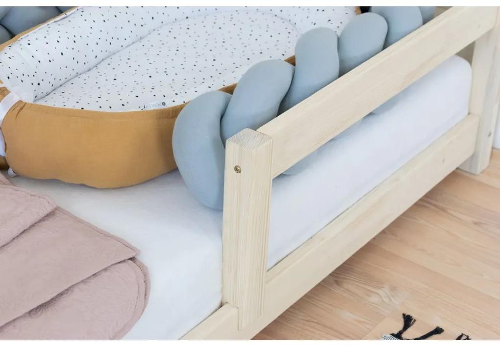 Benlemi Dětská dřevěná postel NAKANA ve tvaru teepee s bočnicí Zvolte barvu: Béžová, Zvolte rozměr: 120x180 cm