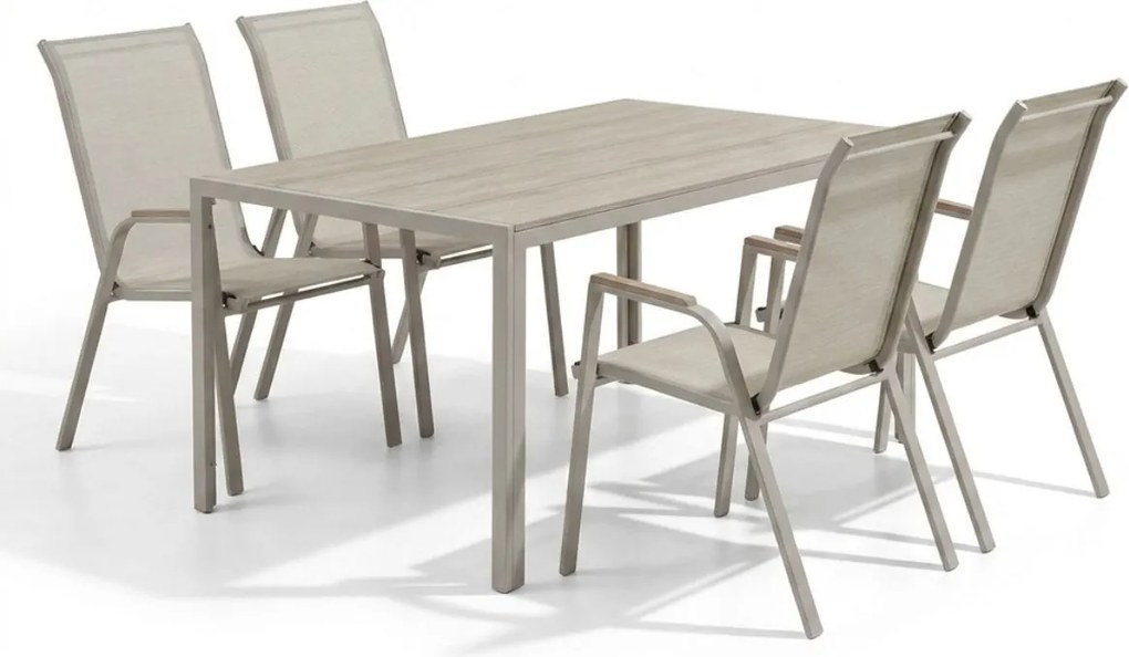 Vikio Zahradní jídelní set 150x90 pro 4 osoby bežová AZS156BE-4