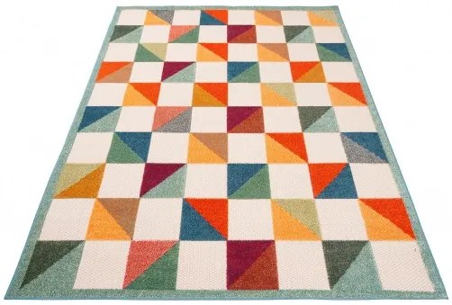 Moderní kusový koberec AVENTURA ED53A Kostky vícebarevný Rozměr: 80x150 cm